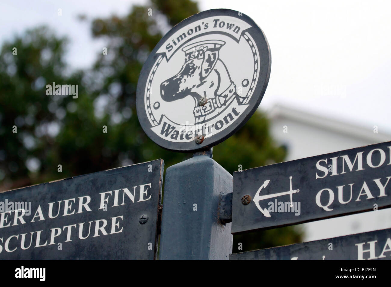Sign in Simon's Town Waterfront Stock Photo - Alamy
