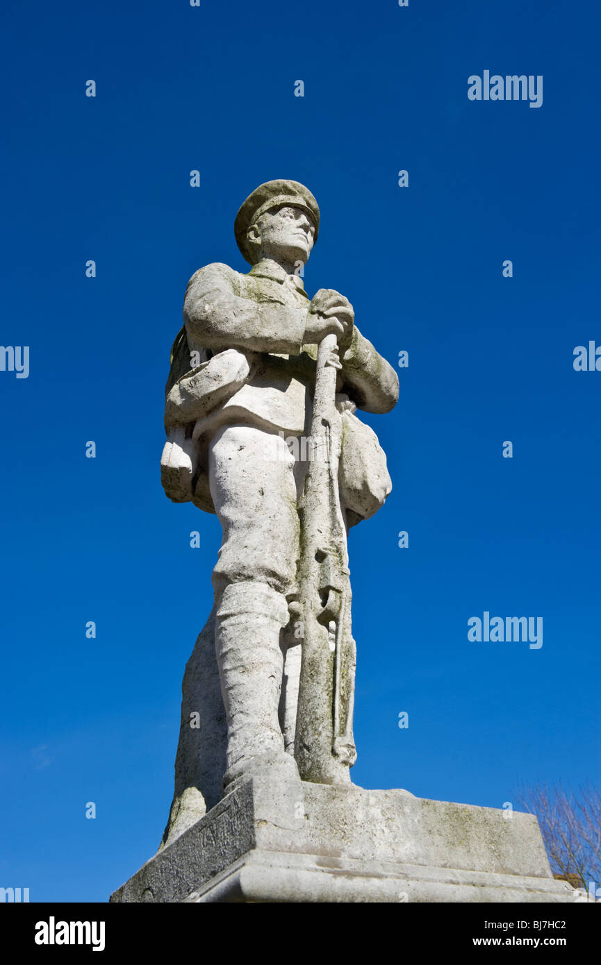 A statue of a first world war infantryman part of a war memorial in ...