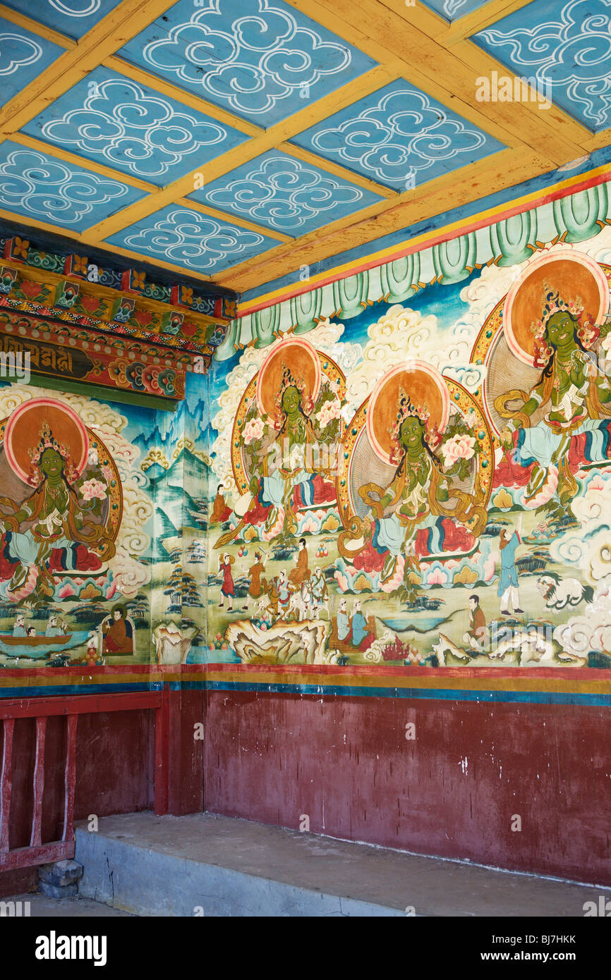 Buddhist wall paintings in monastery hi-res stock photography and ...