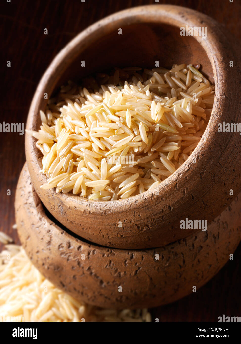 Brown Basmati Rice grains - stock food Stock Photo - Alamy