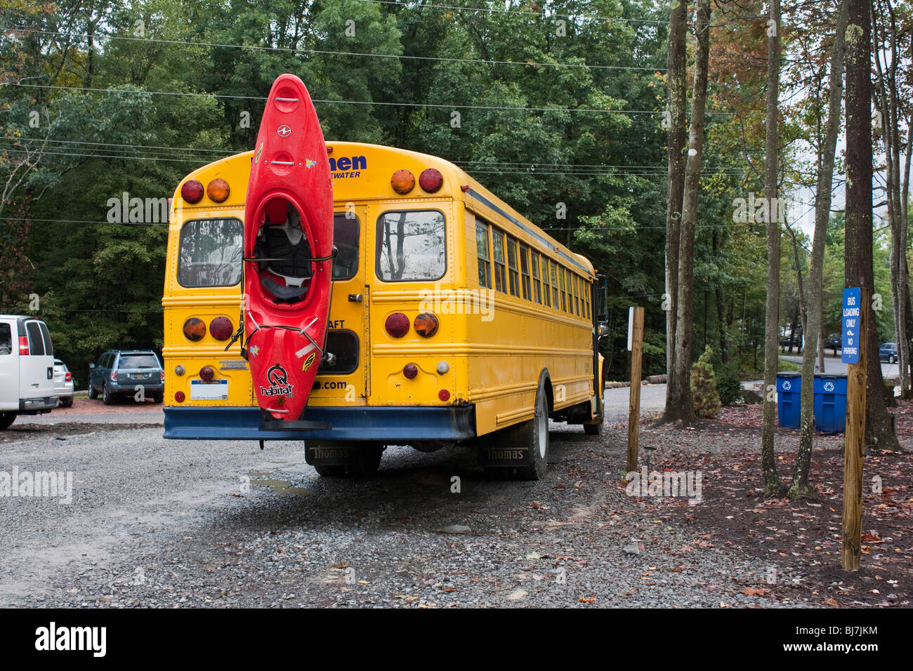 School bus transportation kayak for rafting on White Water in camp ...