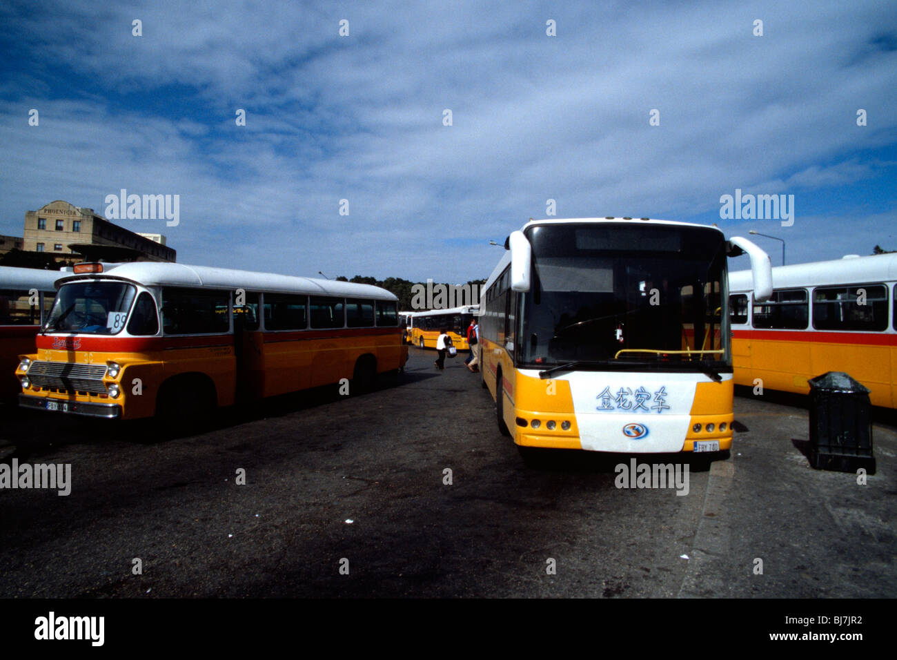 Public busses at the Main Bus Terminus Valletta, Malta Stock Photo - Alamy