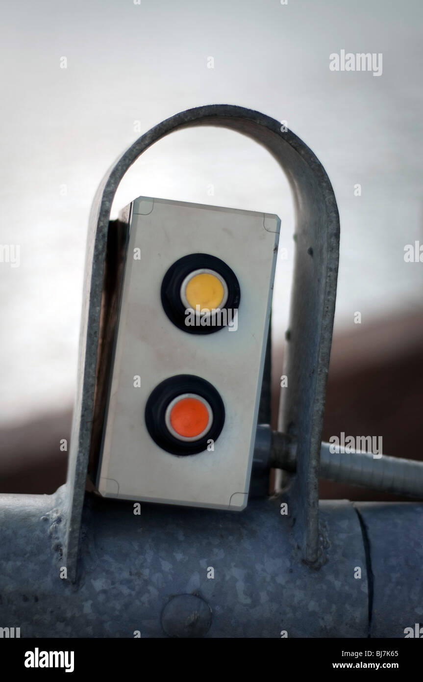 Two button switch for a machine Stock Photo - Alamy