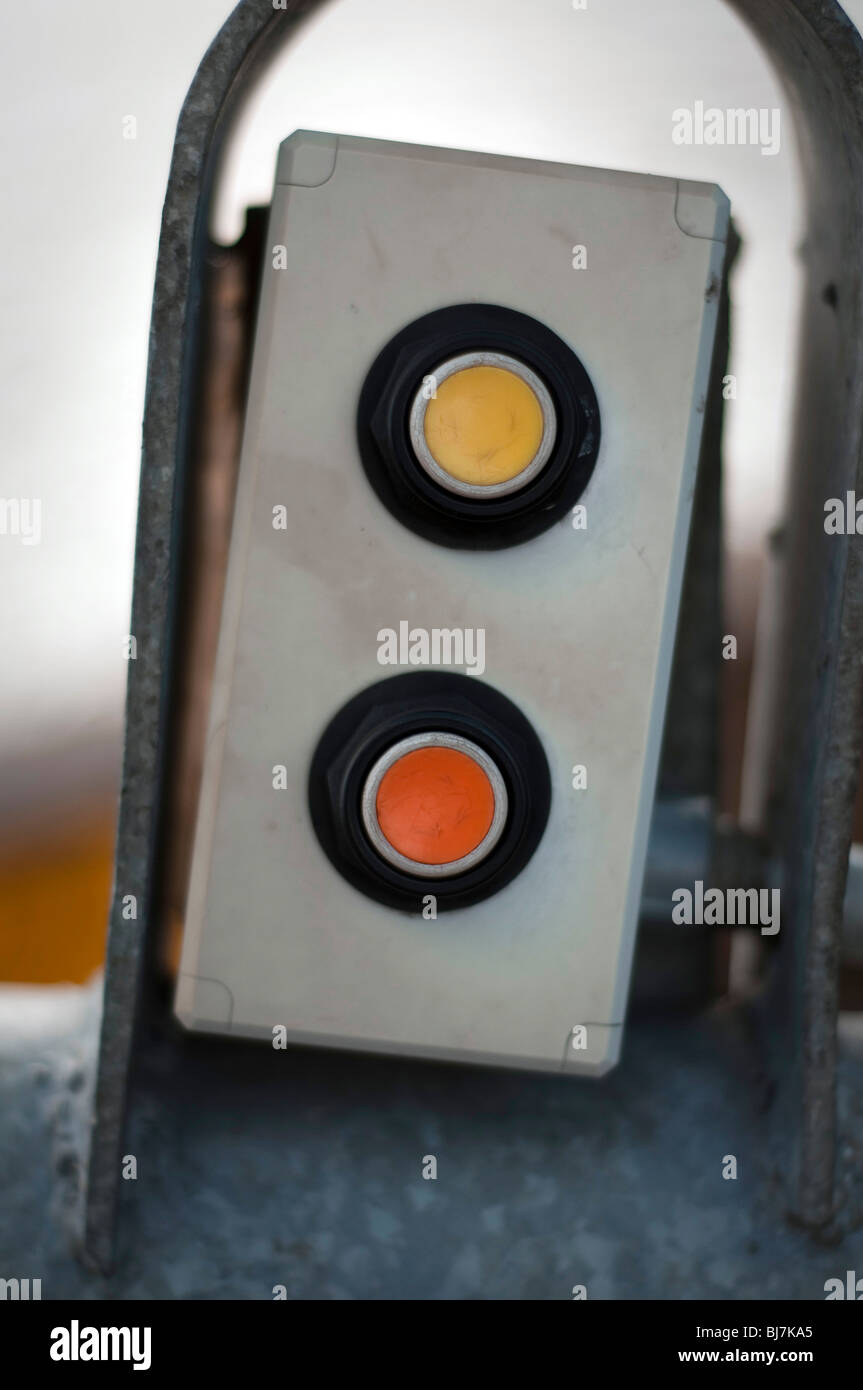 Two button switch for machine Stock Photo - Alamy