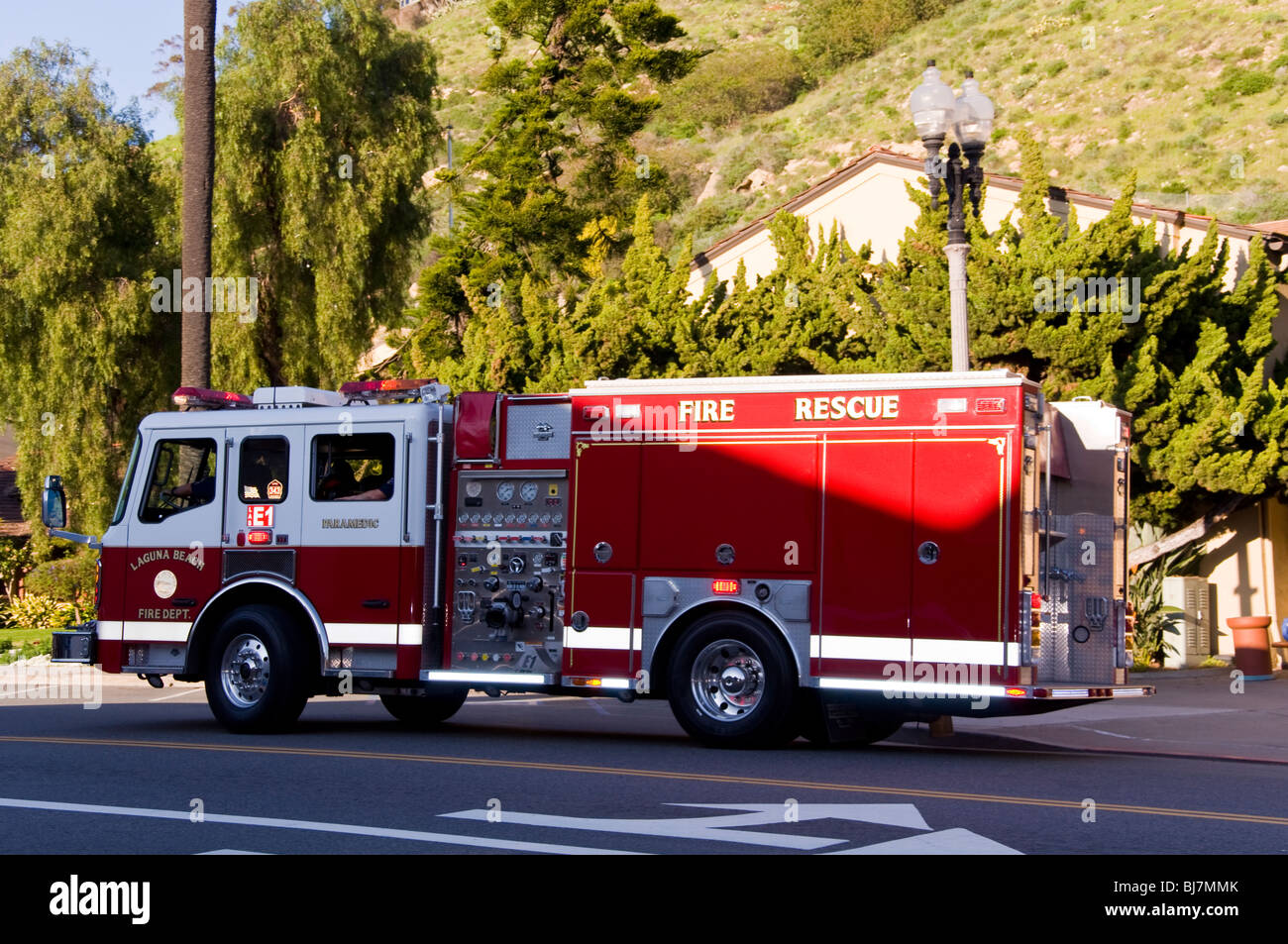 Fire engine in California, USA Stock Photo - Alamy