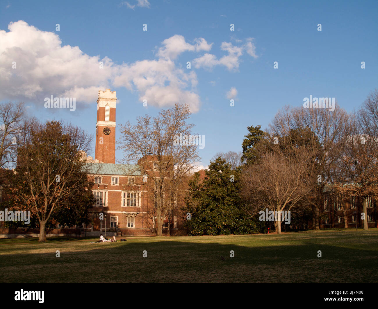 Vanderbilt University campus. Kirkland Hall in background. Nashville ...