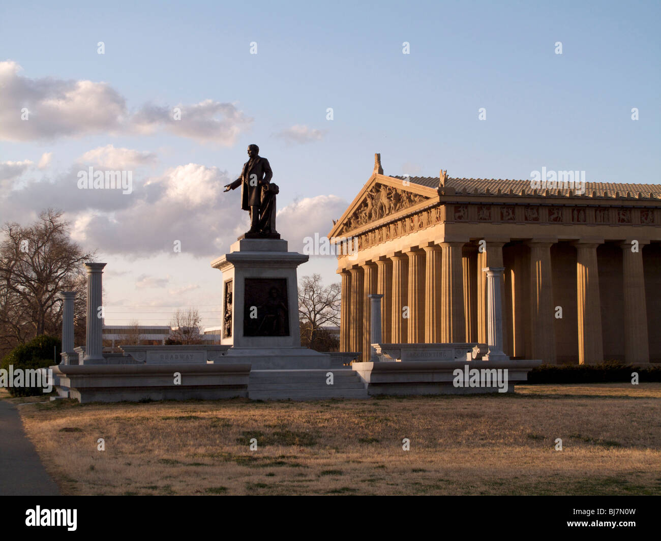John W. Thomas statue and Parthenon replica. Centennial Park Nashville ...
