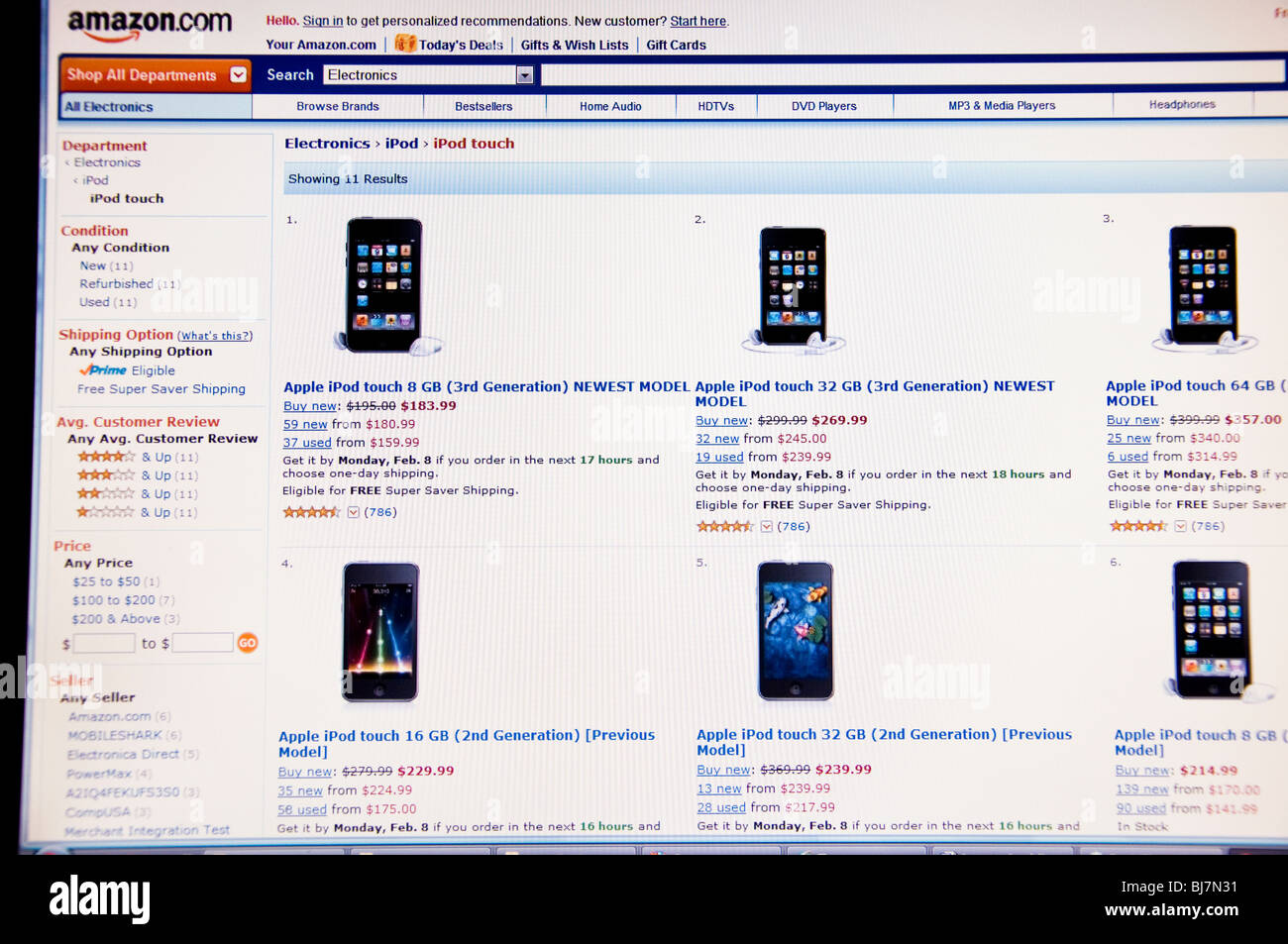 Amazon web site screen shot hi-res stock photography and images - Alamy