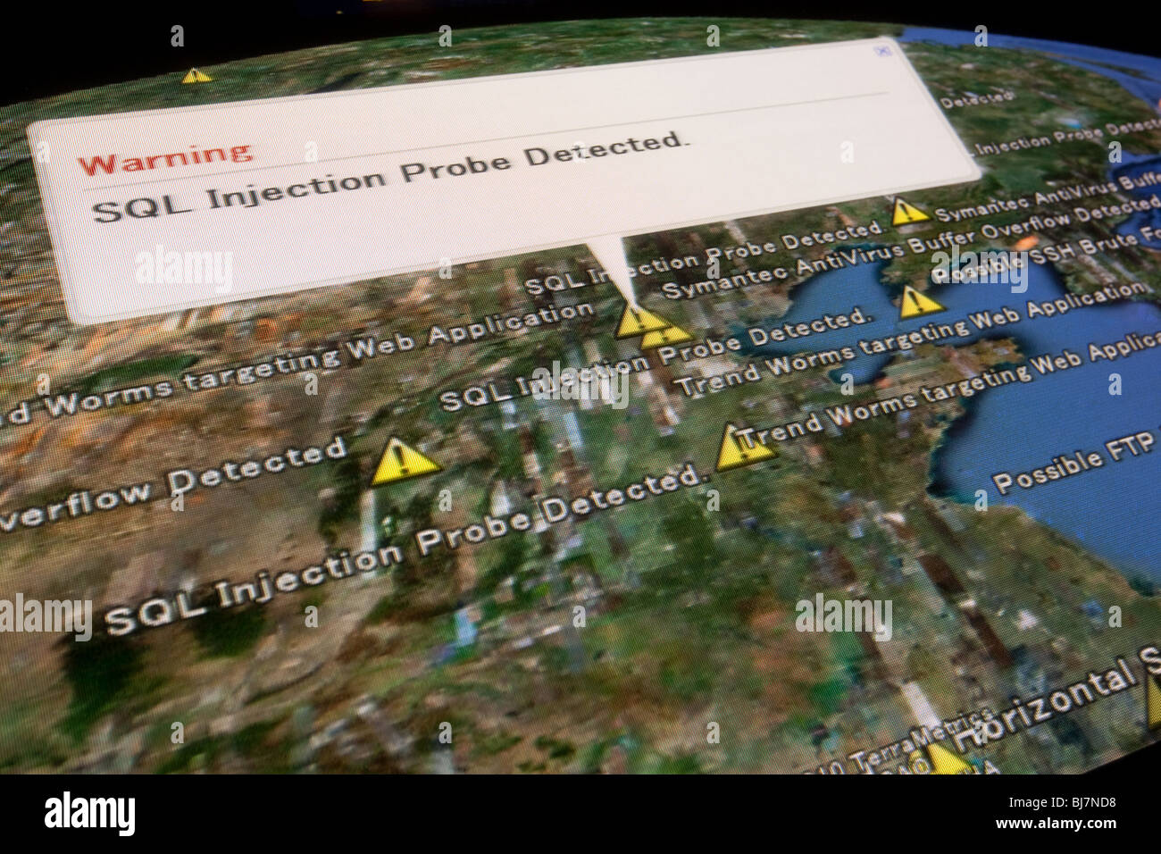 Map showing possible cyber attacks hi-res stock photography and images ...