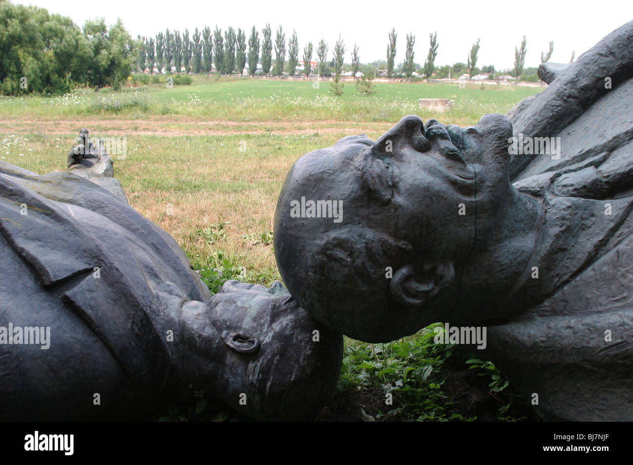 Discarded statues of Romanian Communist Prime Minister Petru Groza and ...