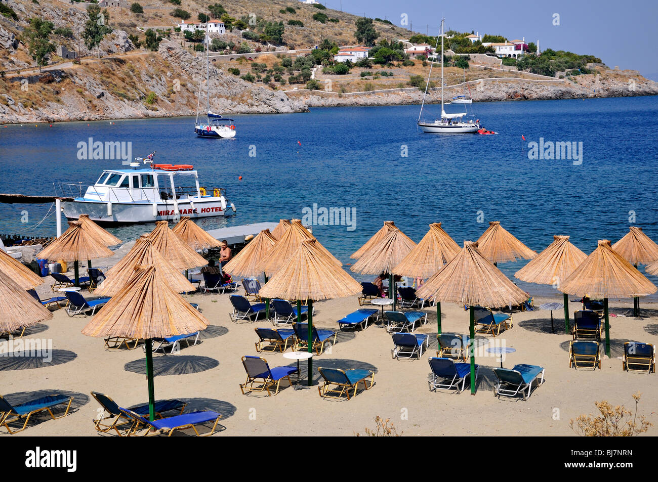 Mandraki beach, Hydra island, Greece Stock Photo - Alamy