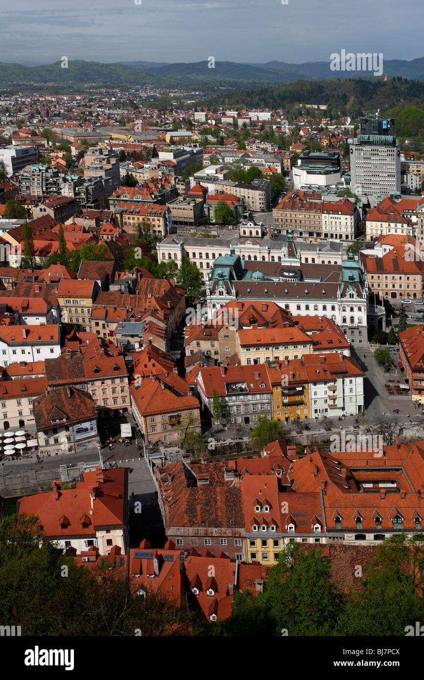 Ljubljana,City Center,from Ljubljana Castle,Slovenia Stock Photo - Alamy