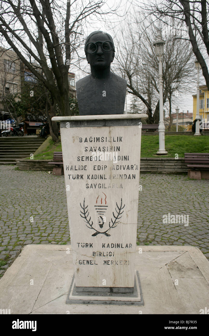 Statue of Turkish feminist Halide Edip Adivar in Istanbul, Turkey Stock ...