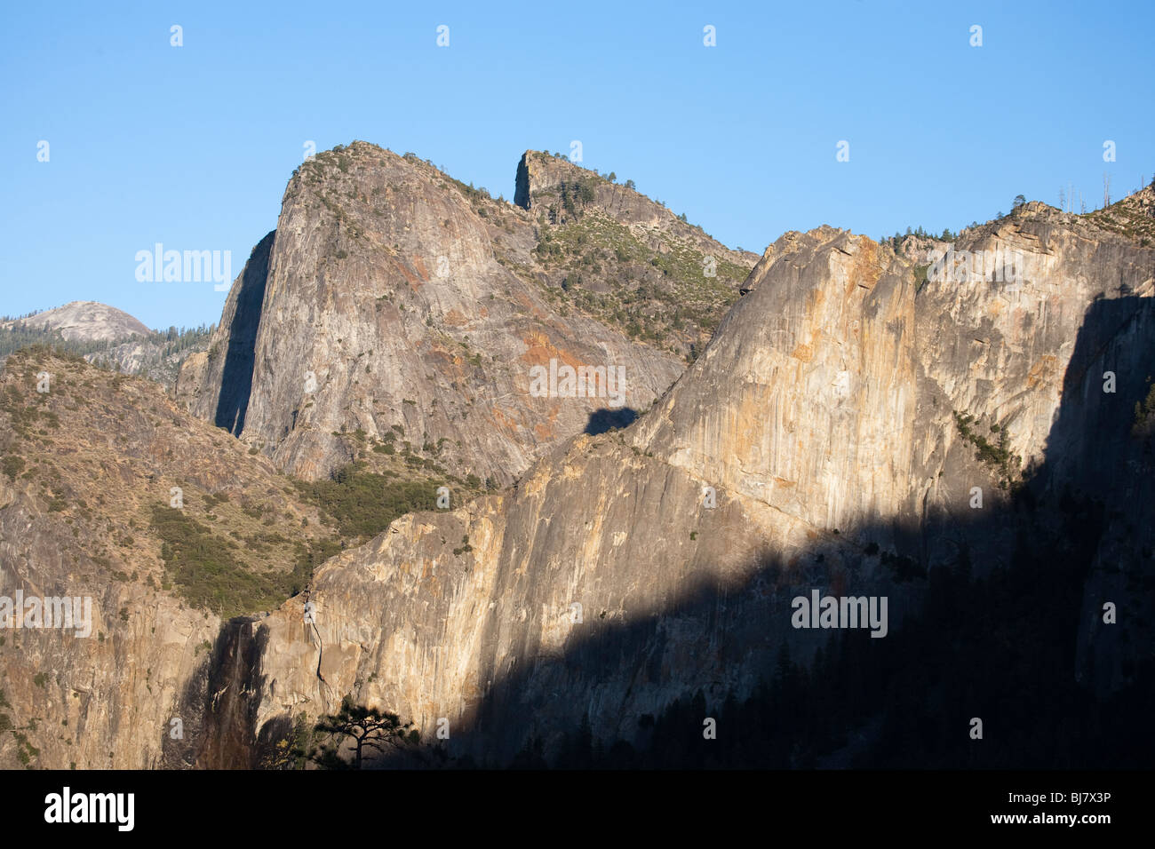 Half Dome and Bridalveil Fall, Yosemite National Park in California ...
