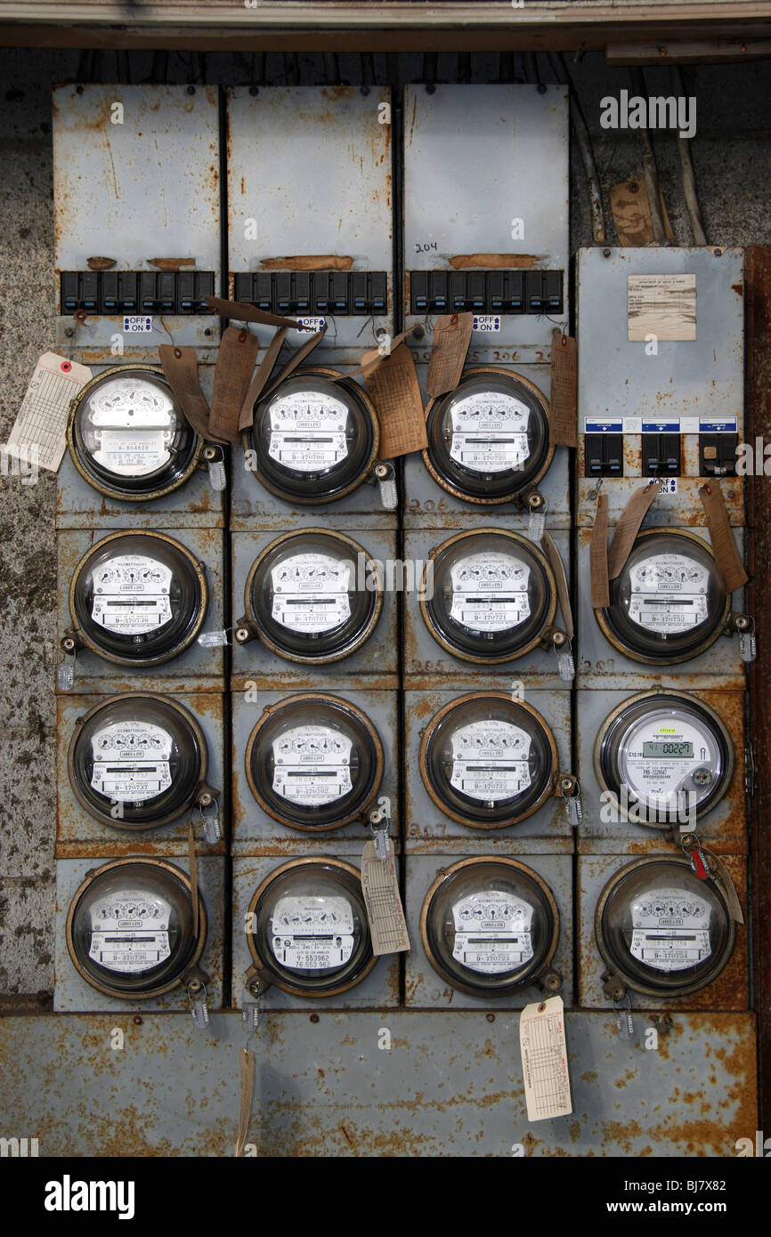 Rows of Utility Usage Meters Stock Photo - Alamy