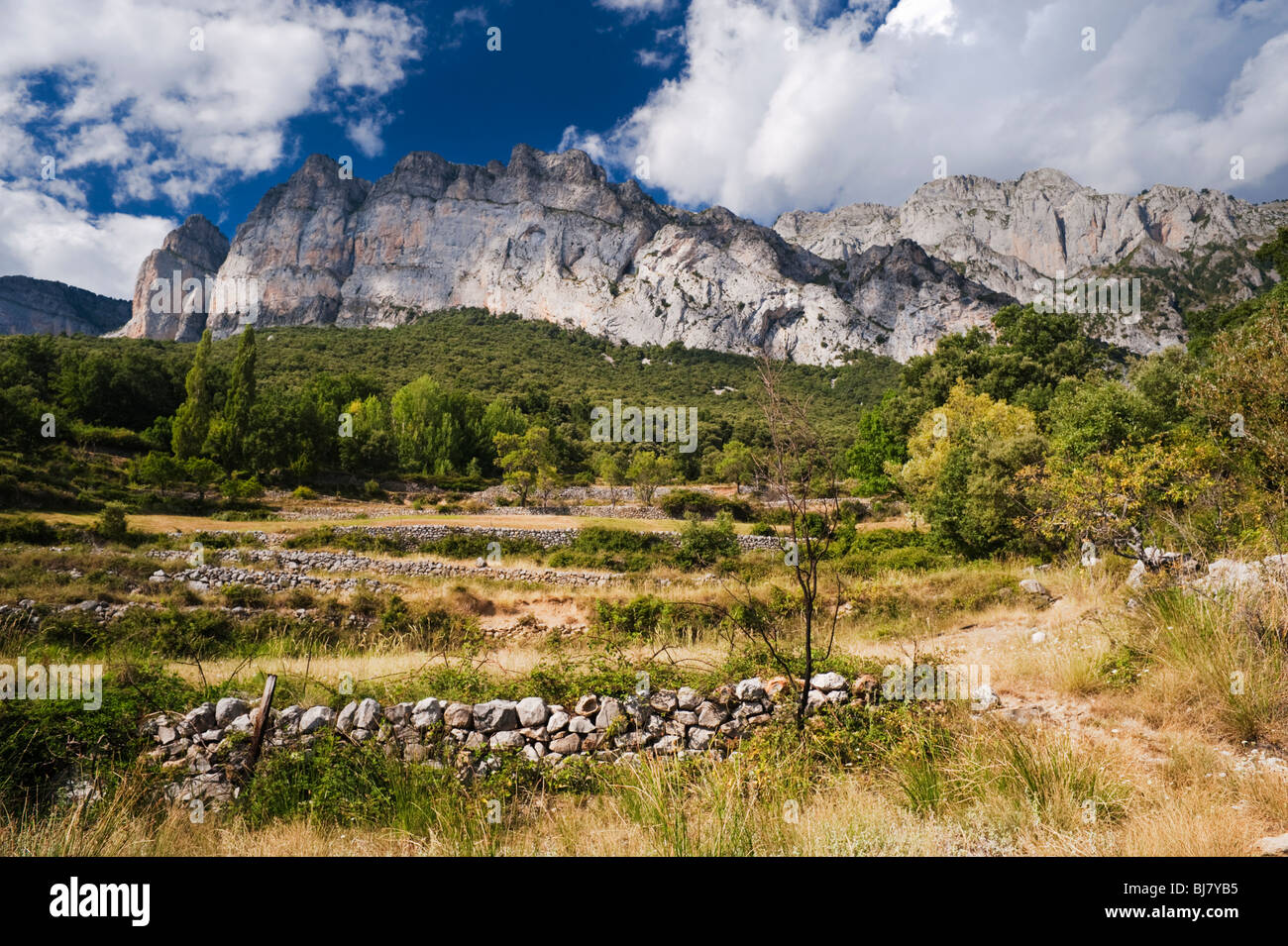 Peña Montañesa, a prominent limestone mountain in the Spanish Pyrenees ...