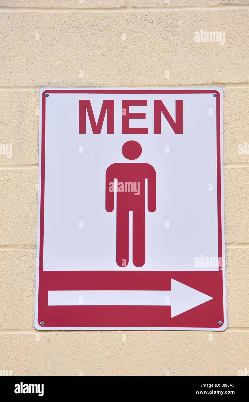 Public restroom sign Stock Photo - Alamy