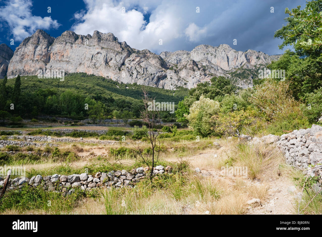 Peña Montañesa, a prominent limestone mountain in the Spanish Pyrenees ...