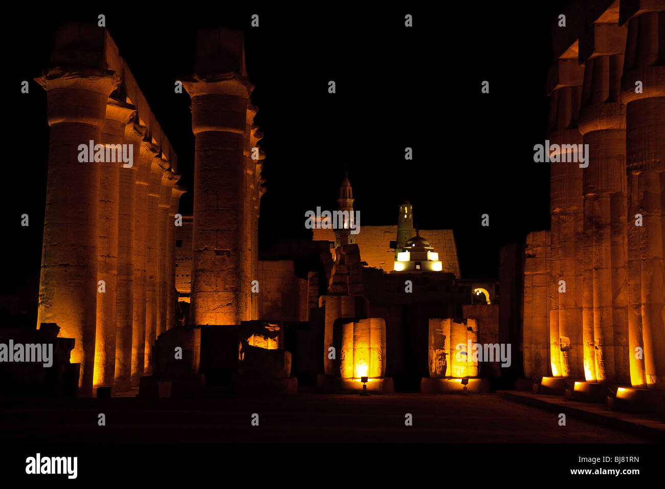 Africa Egypt Luxor Temple Night Temple Stock Photo - Alamy