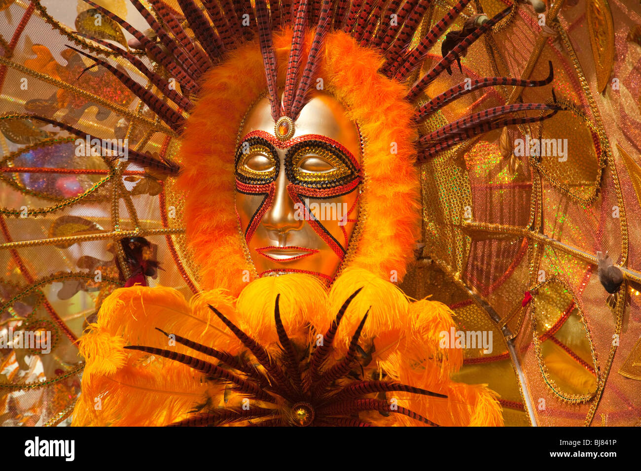 West Indian American Day Parade mask Stock Photo - Alamy