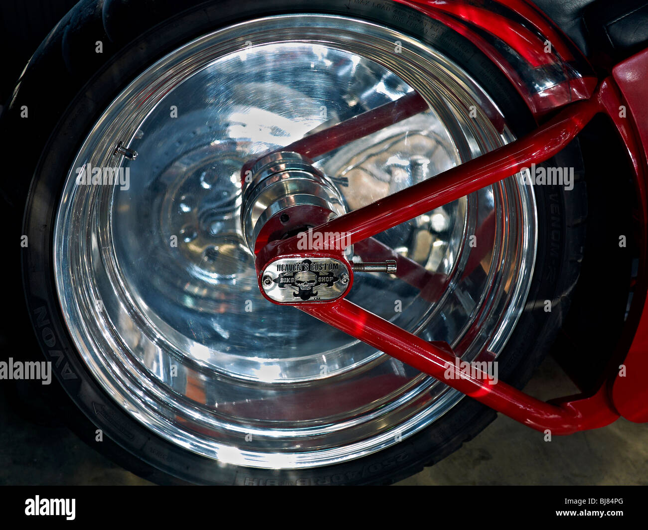 Red chopper harley davidson hi-res stock photography and images - Alamy