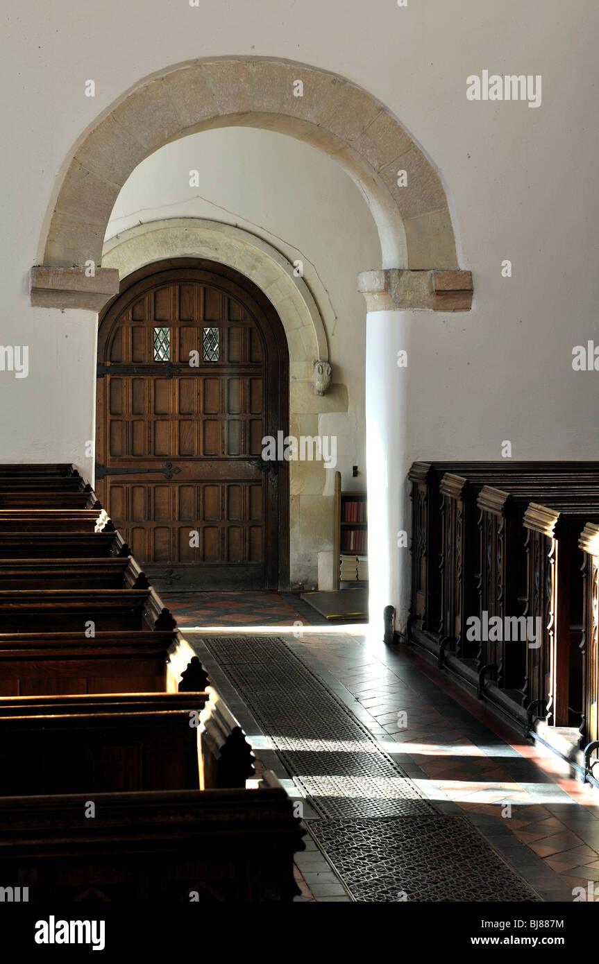 Interior of St. Mary`s Church, Deerhurst, Gloucestershire, England, UK ...