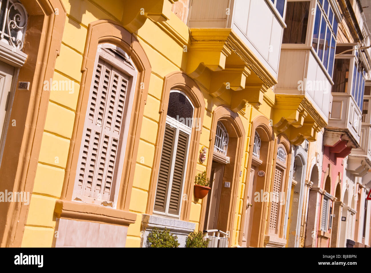 Typical house front Malta Stock Photo - Alamy