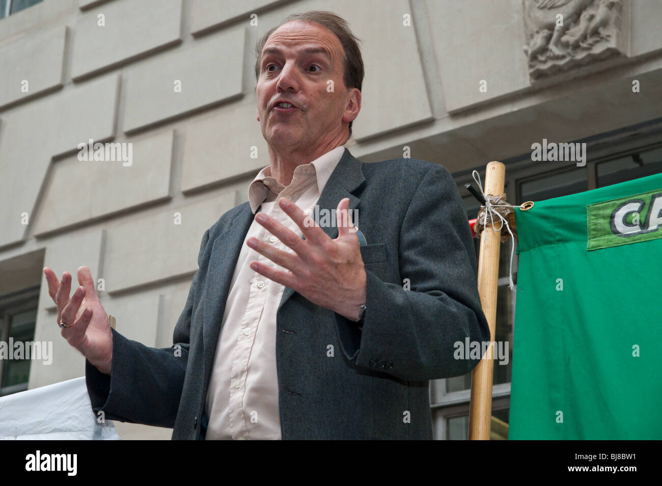Simon Hughes MP speaking at DECC in Green Whitehall protest supports ...