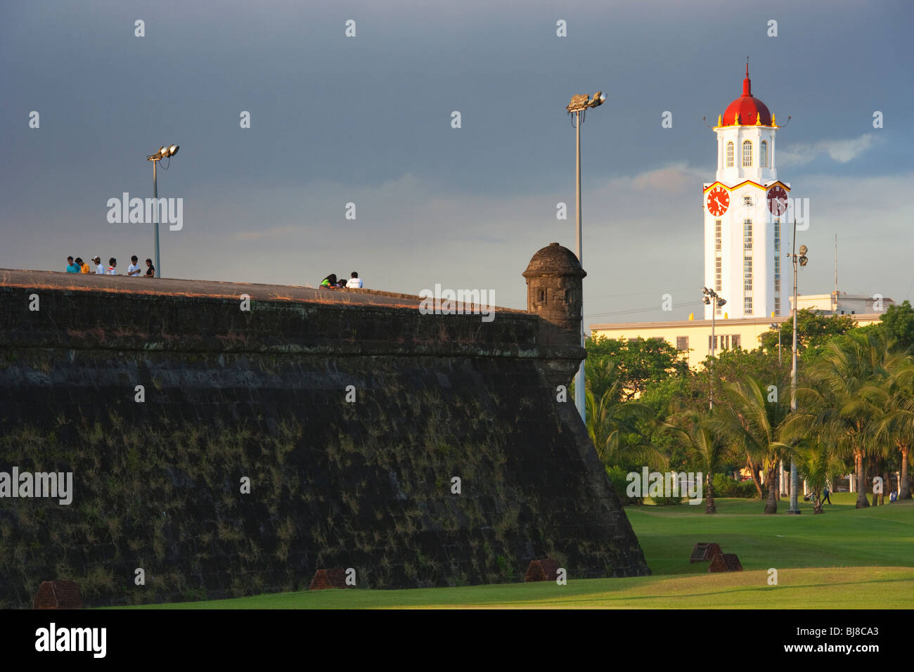 Intramuros wall and tower of Manila City Hall; Intramuros; Manila ...