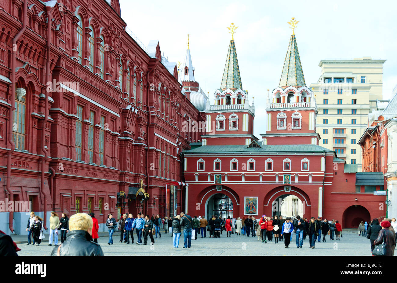State History Museum and Resurrection Gate, Moscow, Russia Stock Photo ...