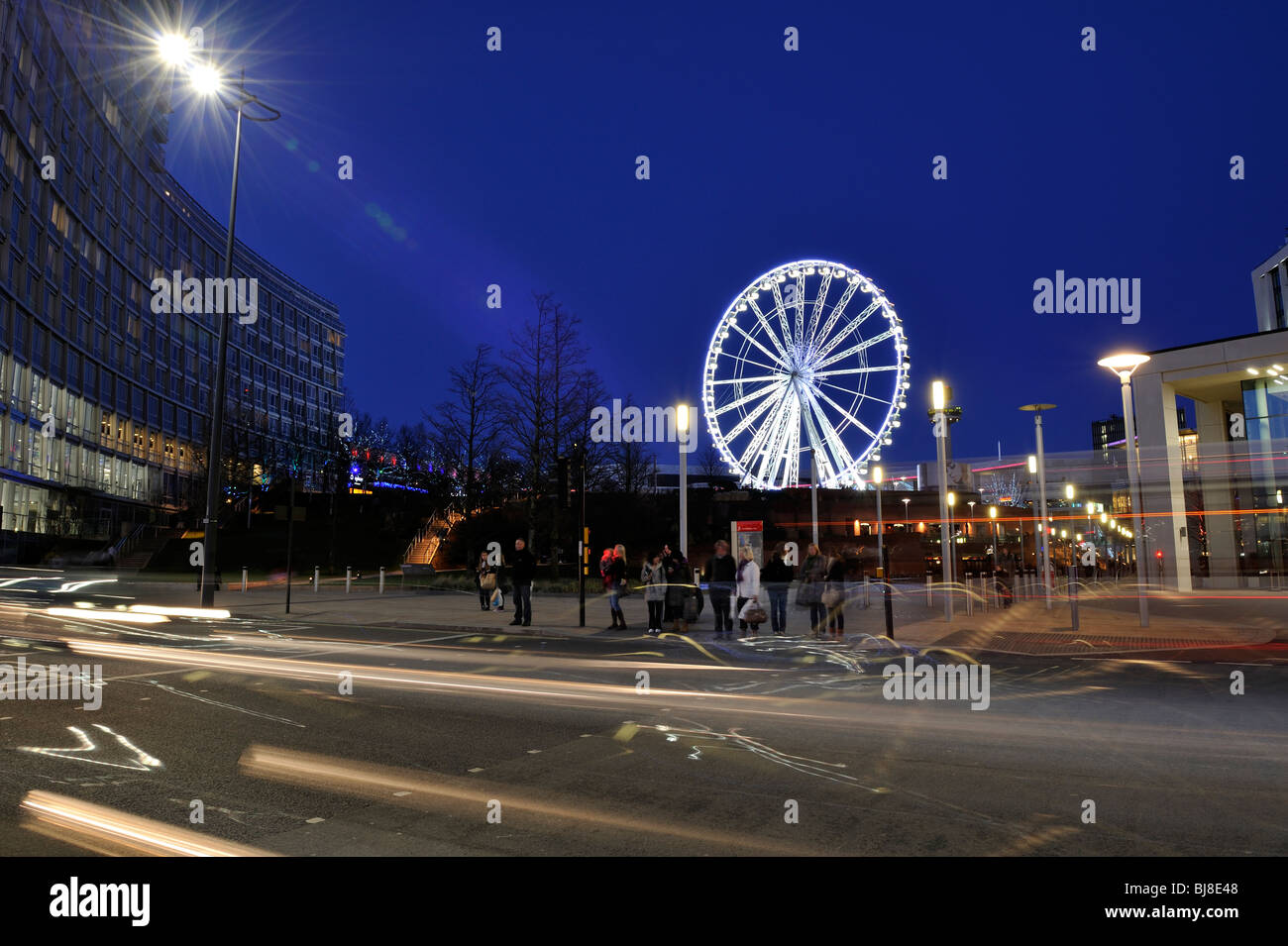 Liverpool illuminated big wheel at sunset Merseyside UK Stock Photo - Alamy