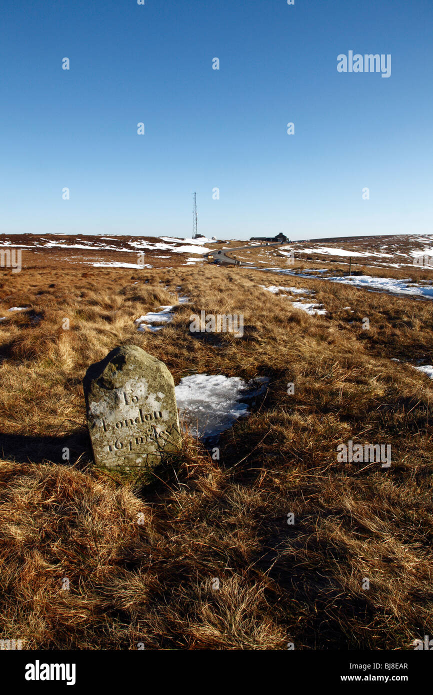 Shining Tor in the snow,Cat and Fiddle,Peak district national park ...