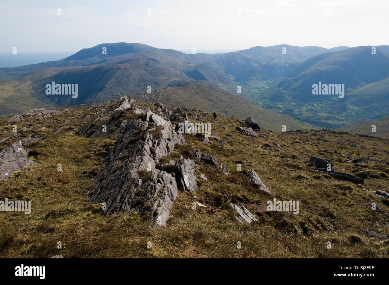 The Caha Mountains from Knockowen, above the Healy Pass, on the border ...