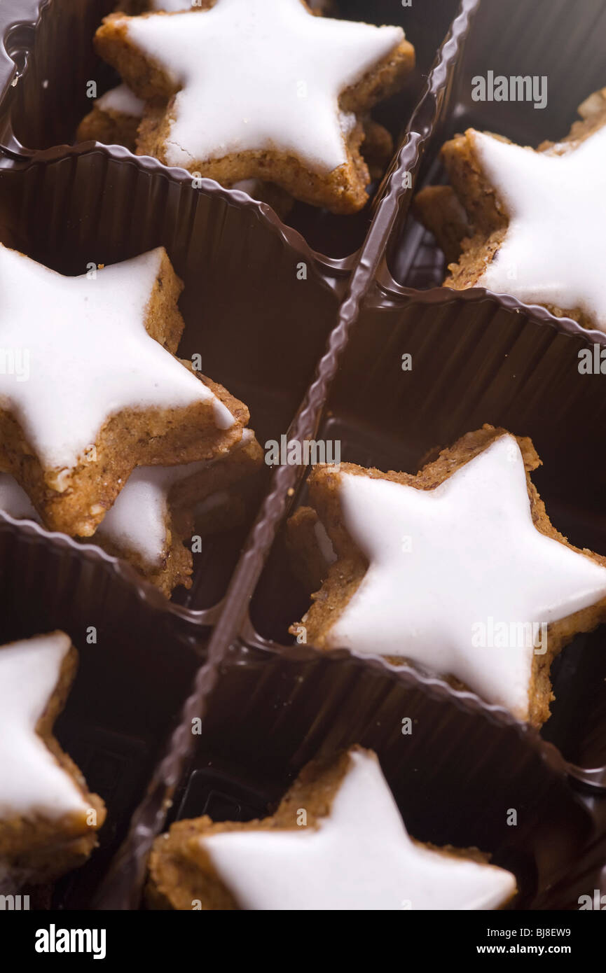 star shaped glazed cookies in box, close up Stock Photo - Alamy