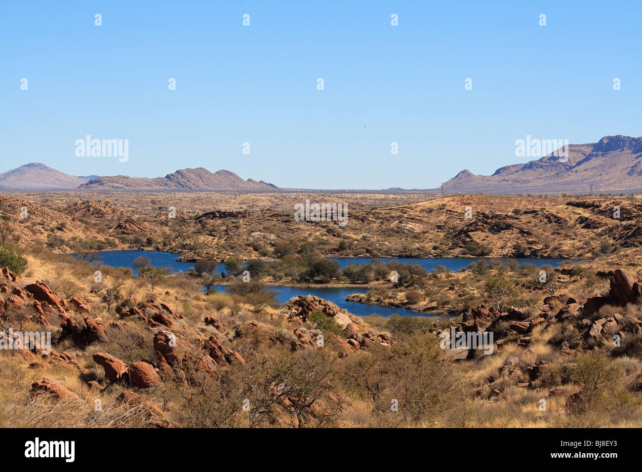Africa Lake Namibia Oanob Dam Rehoboth Rock Water Stock Photo - Alamy