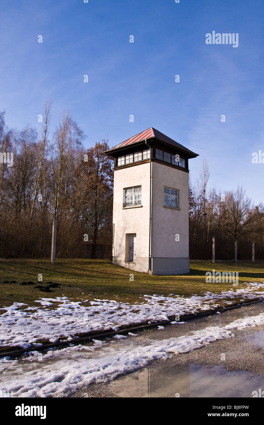 German guard tower in Dachau Concentration camp Germany Stock Photo - Alamy