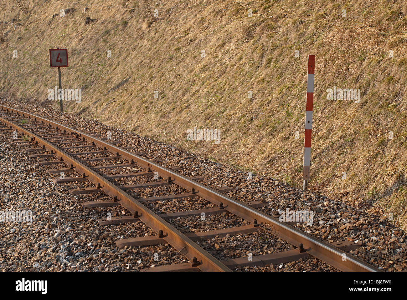 a path of a classic old narrow-gauge railroad Stock Photo - Alamy