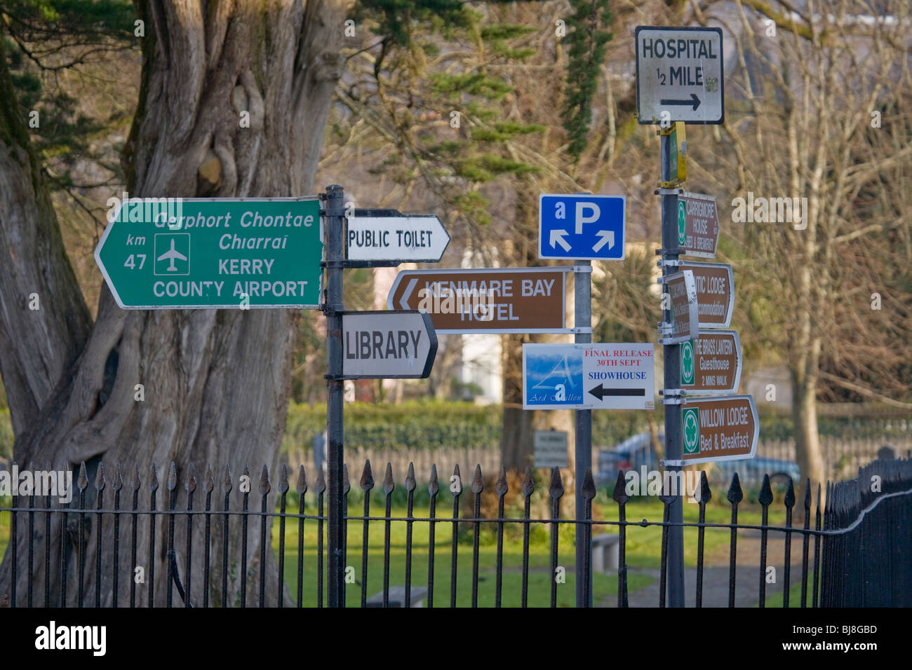 Road signs in Ireland Stock Photo - Alamy
