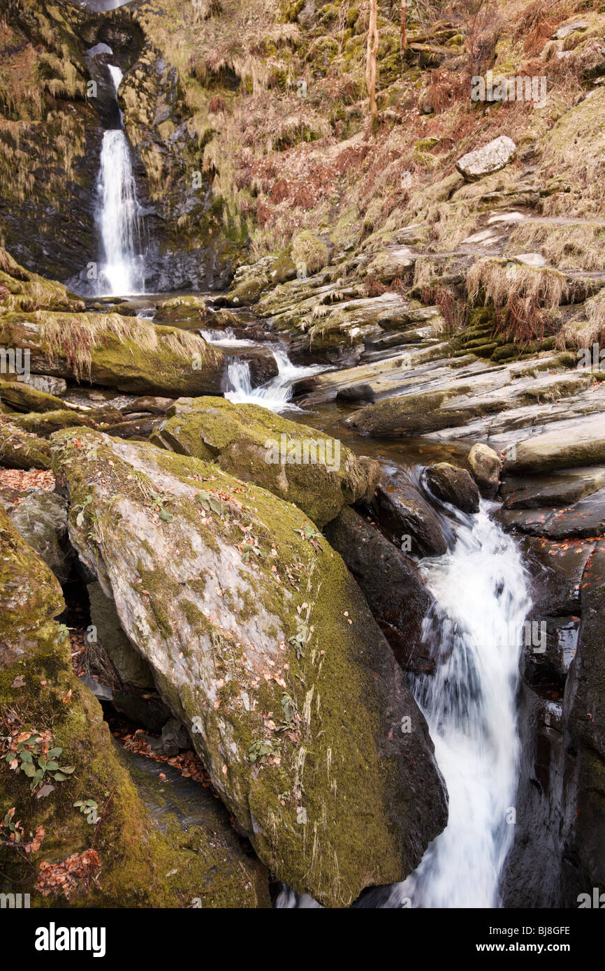 Pistyll Rhaeadr waterfall, Llanrhaeadr, Powys, Wales. Highest waterfall ...
