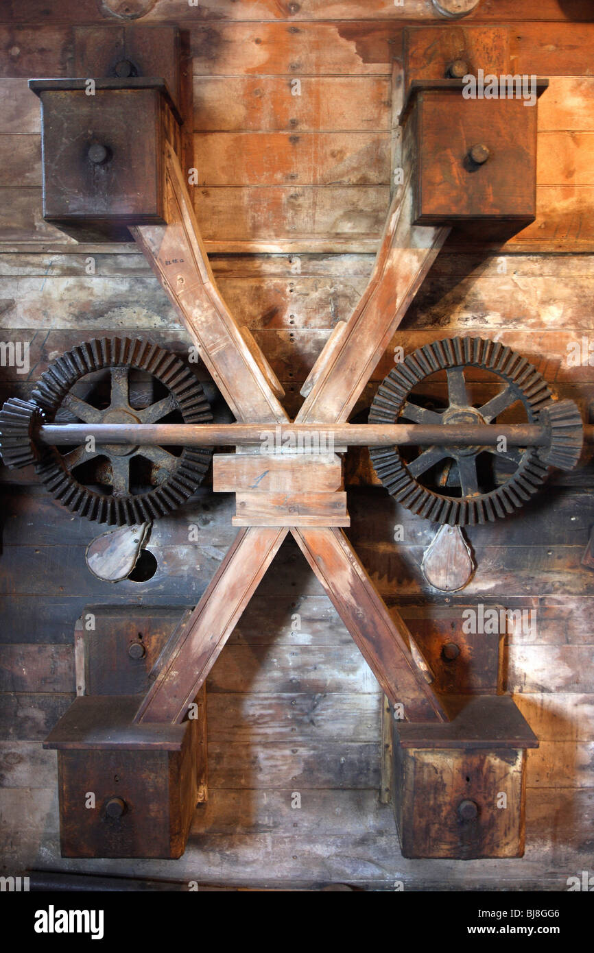 Mechanism with gears inside a windmill, Clinton, USA Stock Photo - Alamy