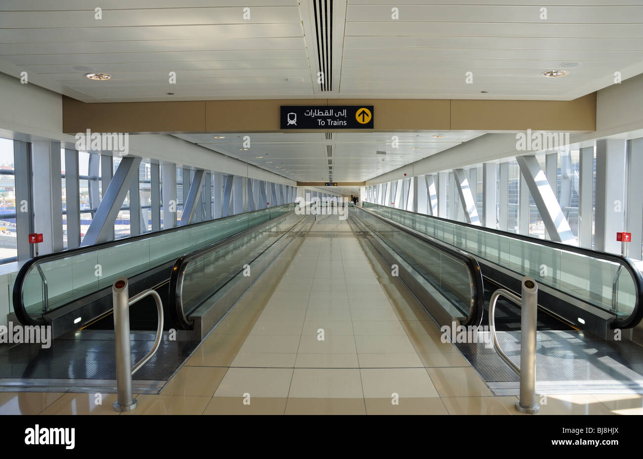 Moving Walkway at Metro Station in Dubai, United Arab Emirates Stock ...
