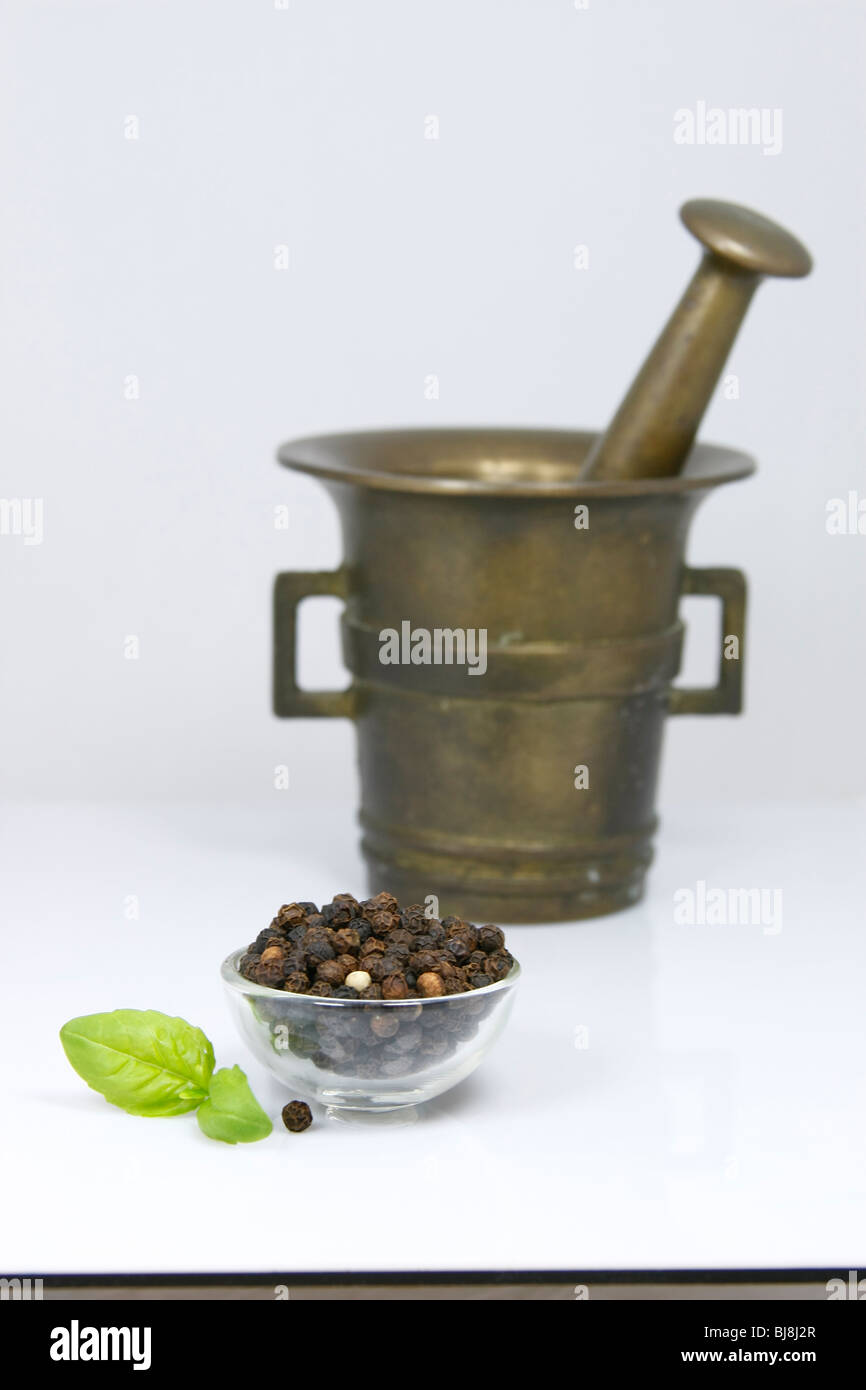 old bronze mortar Stock Photo - Alamy