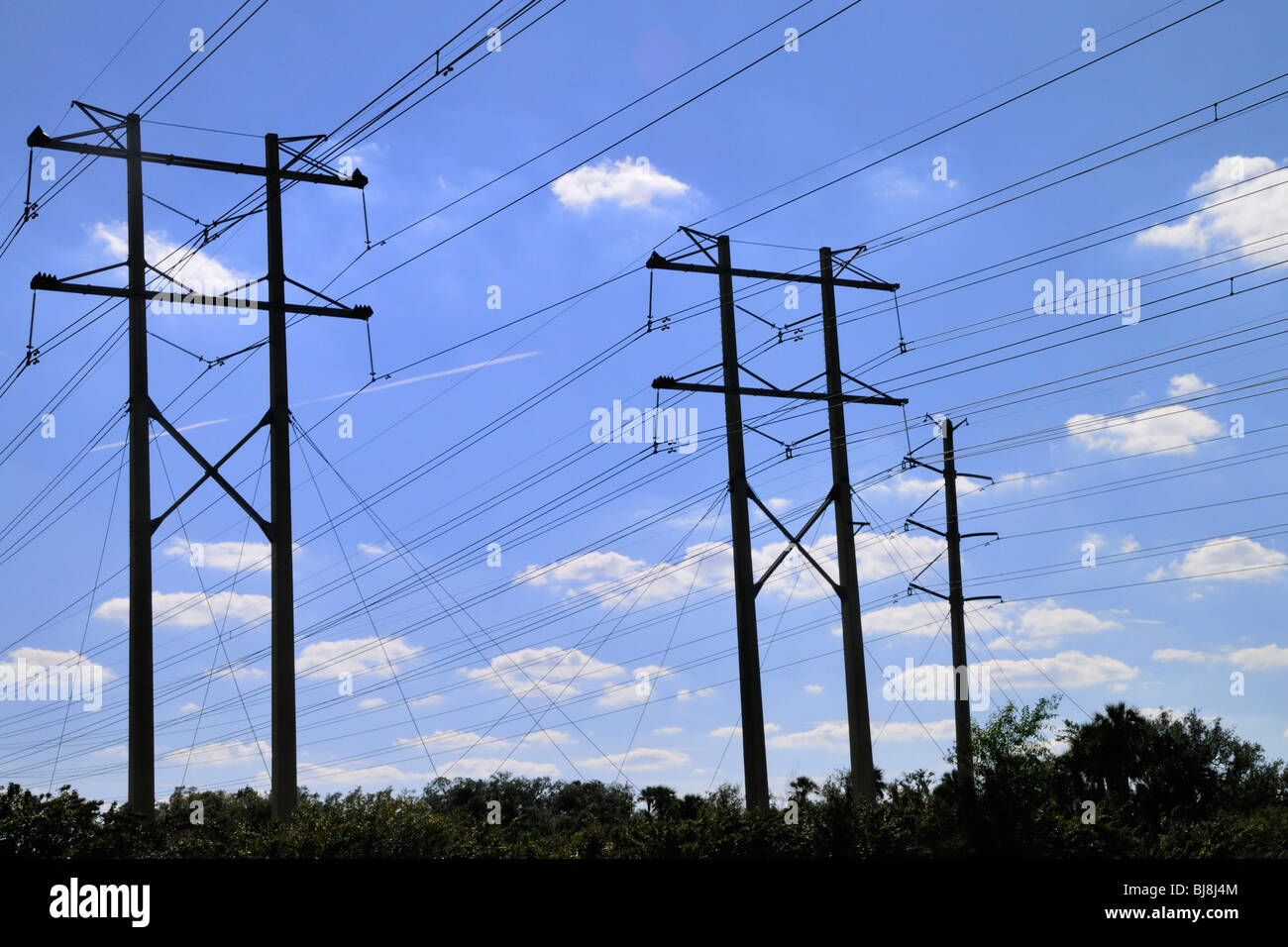 Electric power lines Stock Photo - Alamy