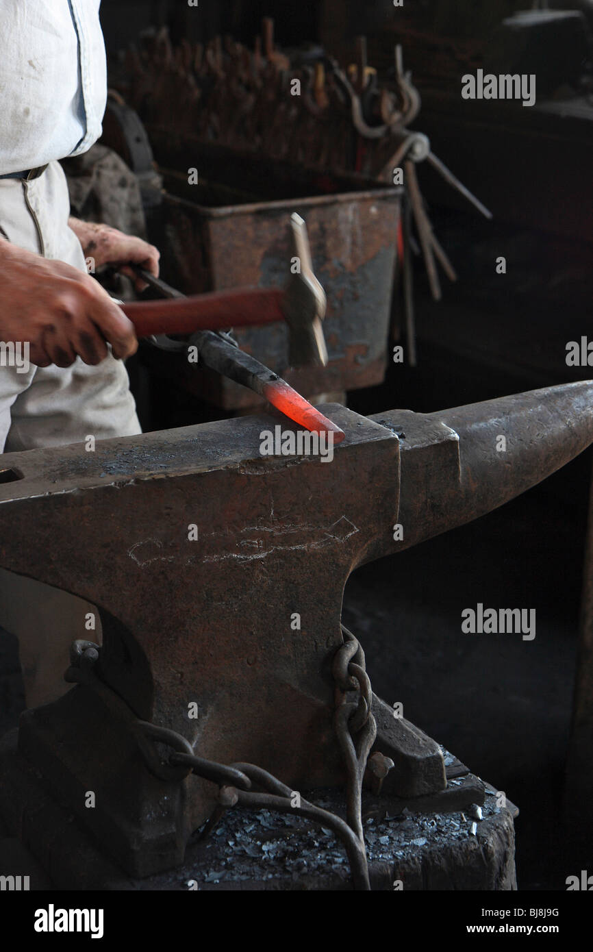 The Mystic Seaport Museum: traditional smithery, USA Stock Photo - Alamy
