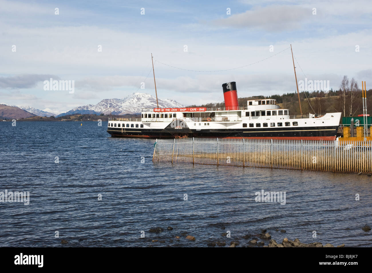 The Old Paddle Steamer Maid of the Loch Moored at Balloch Loch Lomond ...
