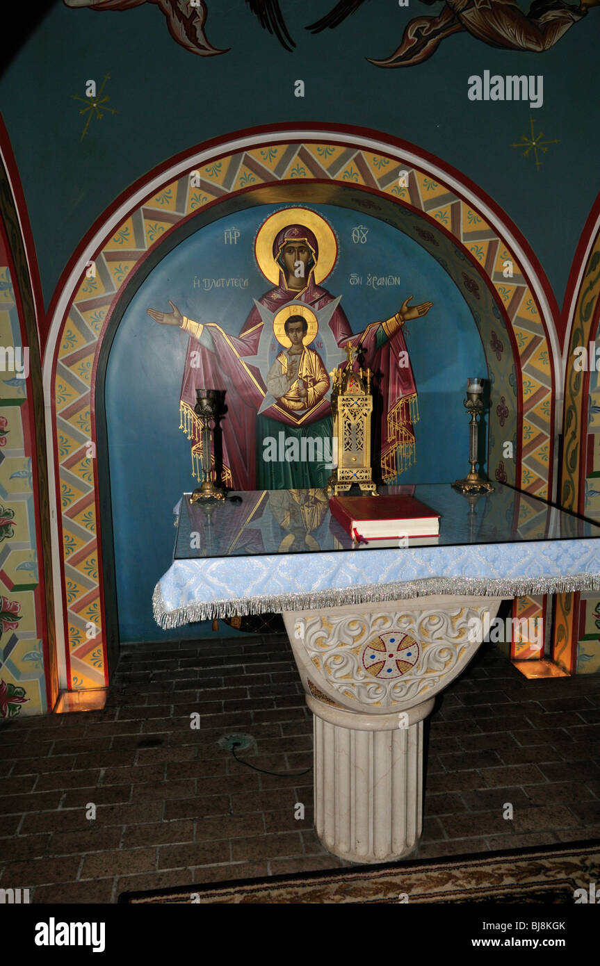 Fresco depicting the Virgin Mary at the Saint Photios Greek Orthodox ...