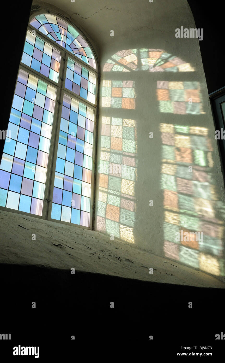 Sunlight falling through a window in a church in Norway Stock Photo - Alamy