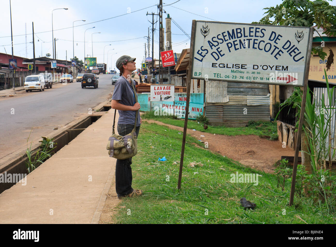 Africa Gabon Lu Barnham Oyem Street Young Women Stock Photo - Alamy