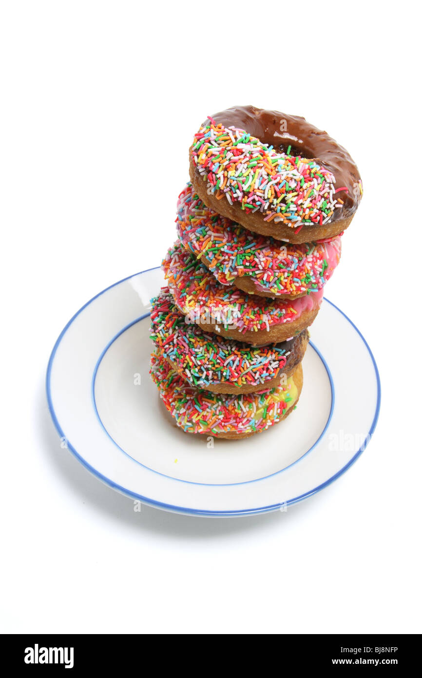 Stack of Doughnuts on Plate Stock Photo - Alamy