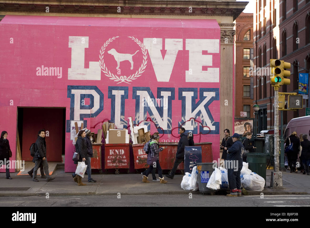 Pedestrians walk down Broadway in the SOHO section of Manhattan Stock ...